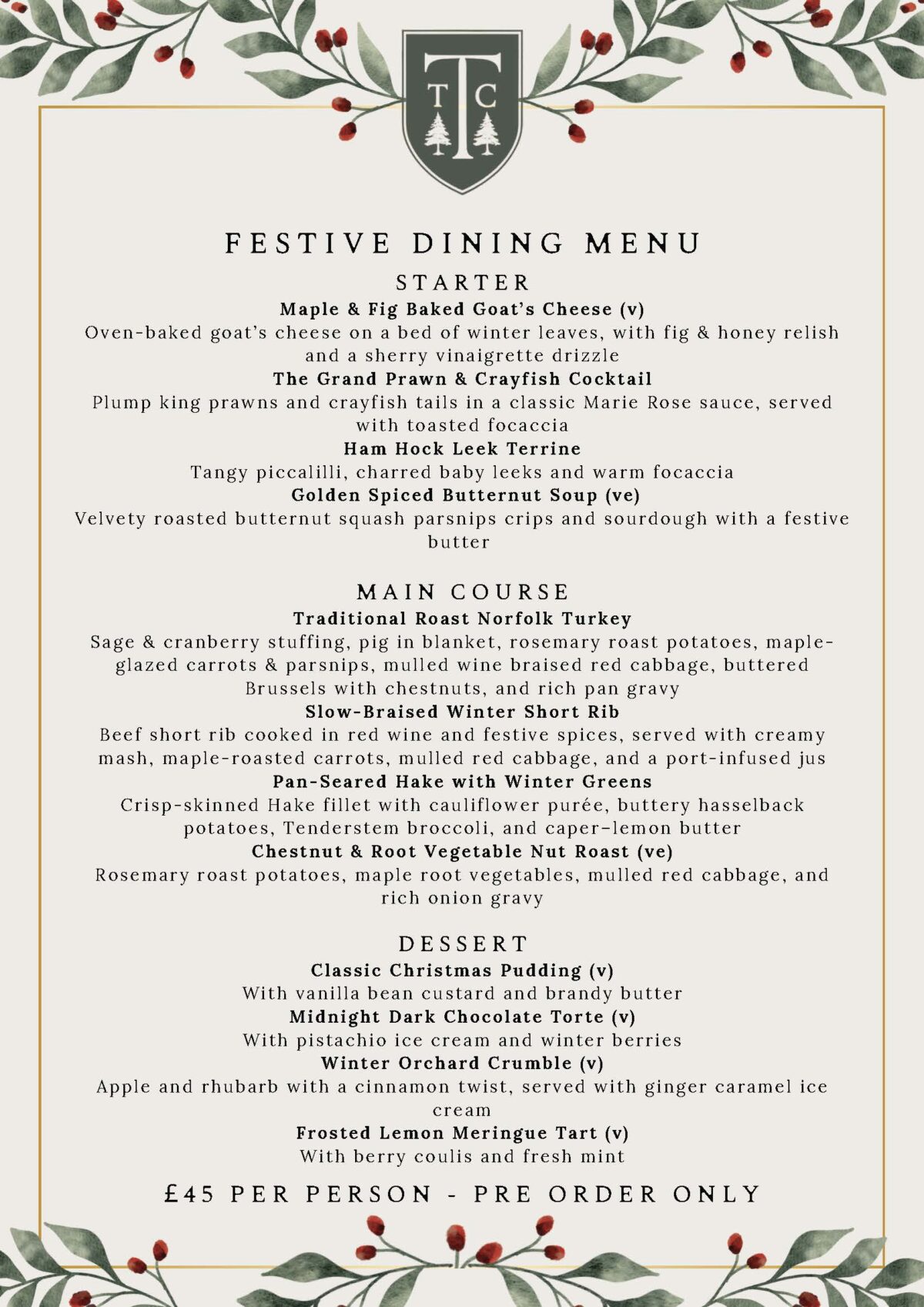 Christmas Party Nights - FULLY BOOKED - Three Cottages Cafe